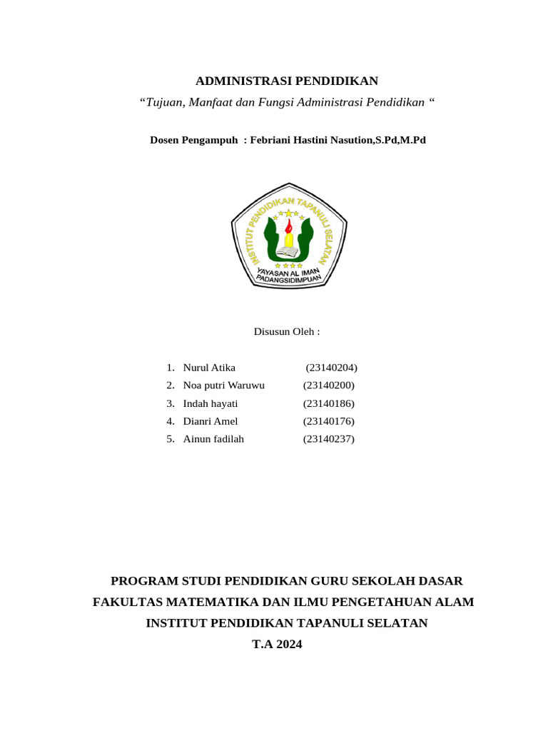 49 Tujuan, Manfaat Dan Fungsi Administrasi Pendidian | PDF