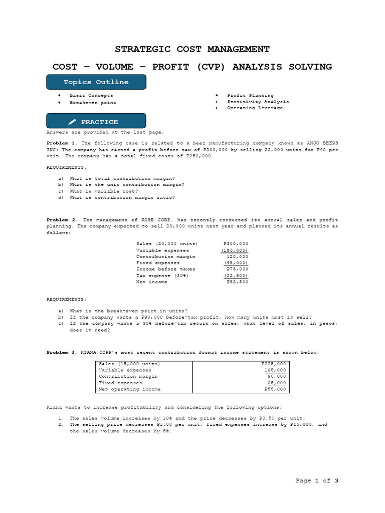 03s2 CVP Analysis Solving | PDF