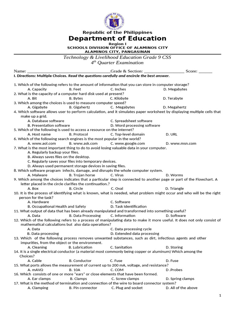 4th quarter-TLE-9-CSS | PDF