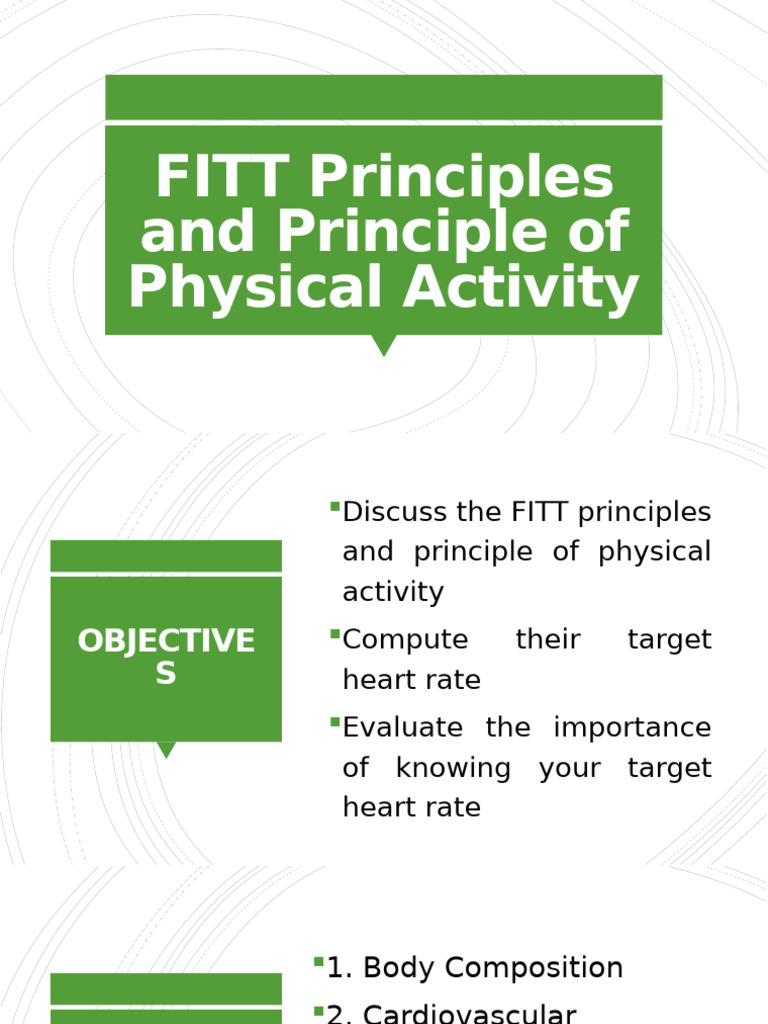 G 11 FITT Principles and Principle of Physical Activity | PDF