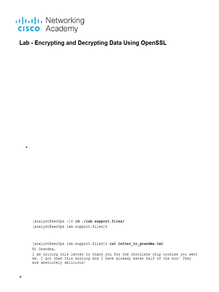 Tabarina - 5 Lab - Encrypting and Decrypting Data Using OpenSSL | PDF Tabarina - 5 Lab - Encrypting and Decrypting Data Using OpenSSL | PDF
