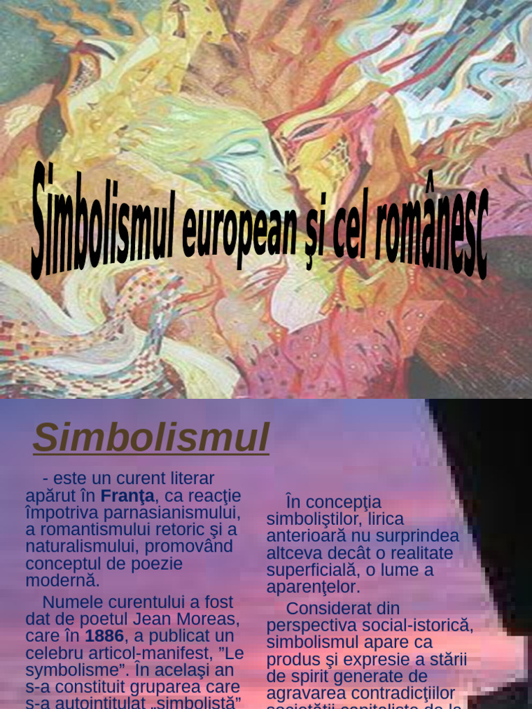 Simbolismul European Si Cel Romanesc - Studiu de Caz Model | PDF