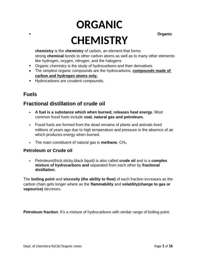 Organic Chemistry 1 | PDF