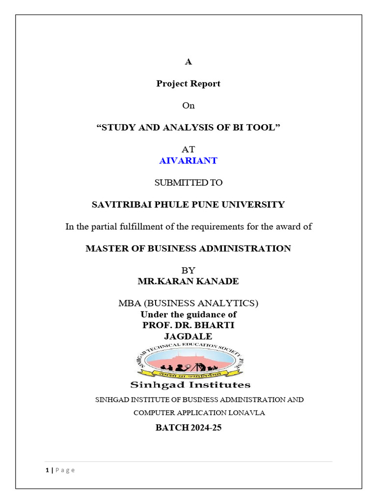 Sip Report BA Karan | PDF