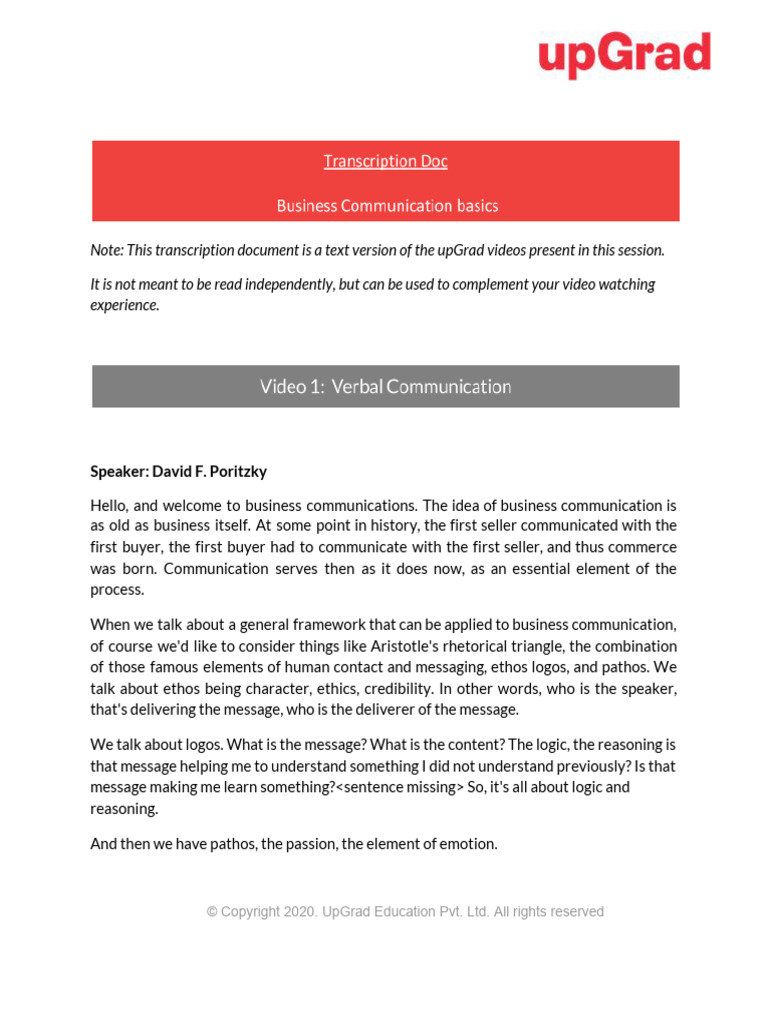 Basics of Communication | PDF