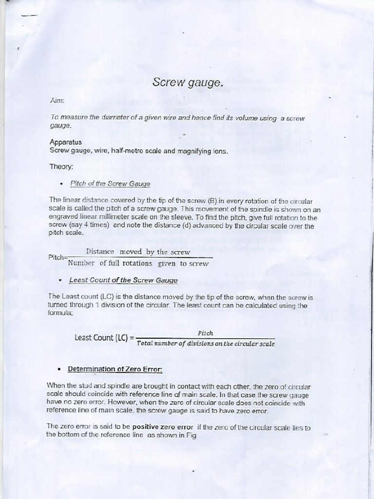 Physics Practicals Experiment 1,2,3 | PDF