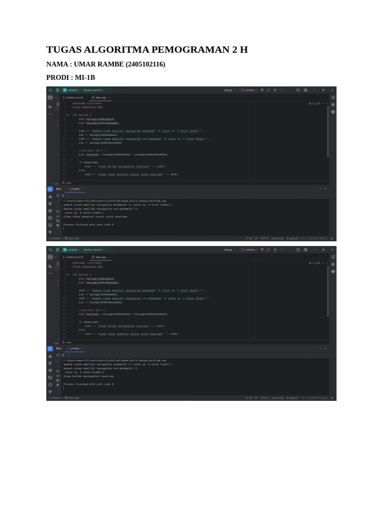 Tugas Algoritma Pemograman 2 H | PDF