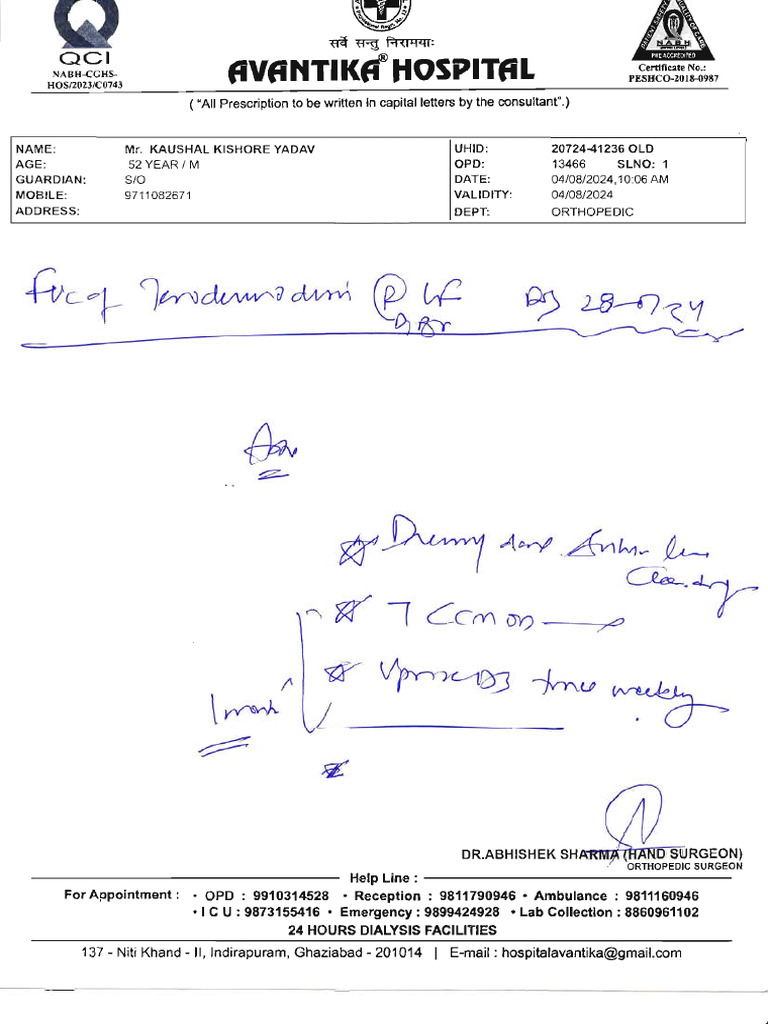 Doctor Prescription & Consultation | PDF