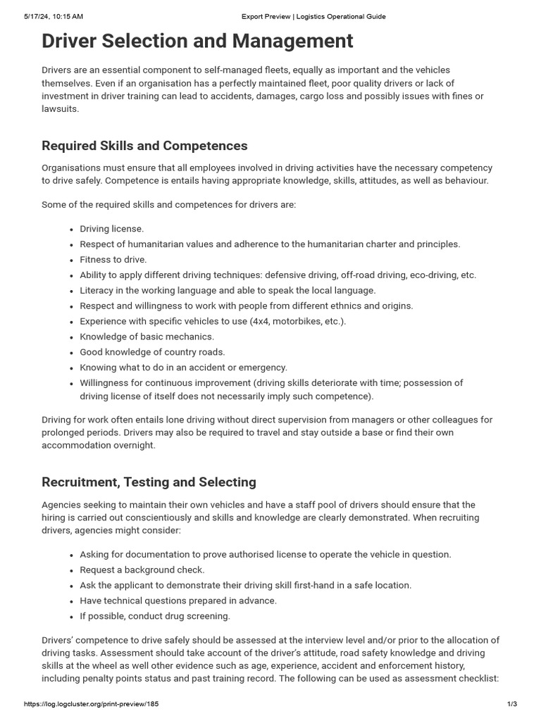 Export Preview - Logistics Operational Guide | PDF