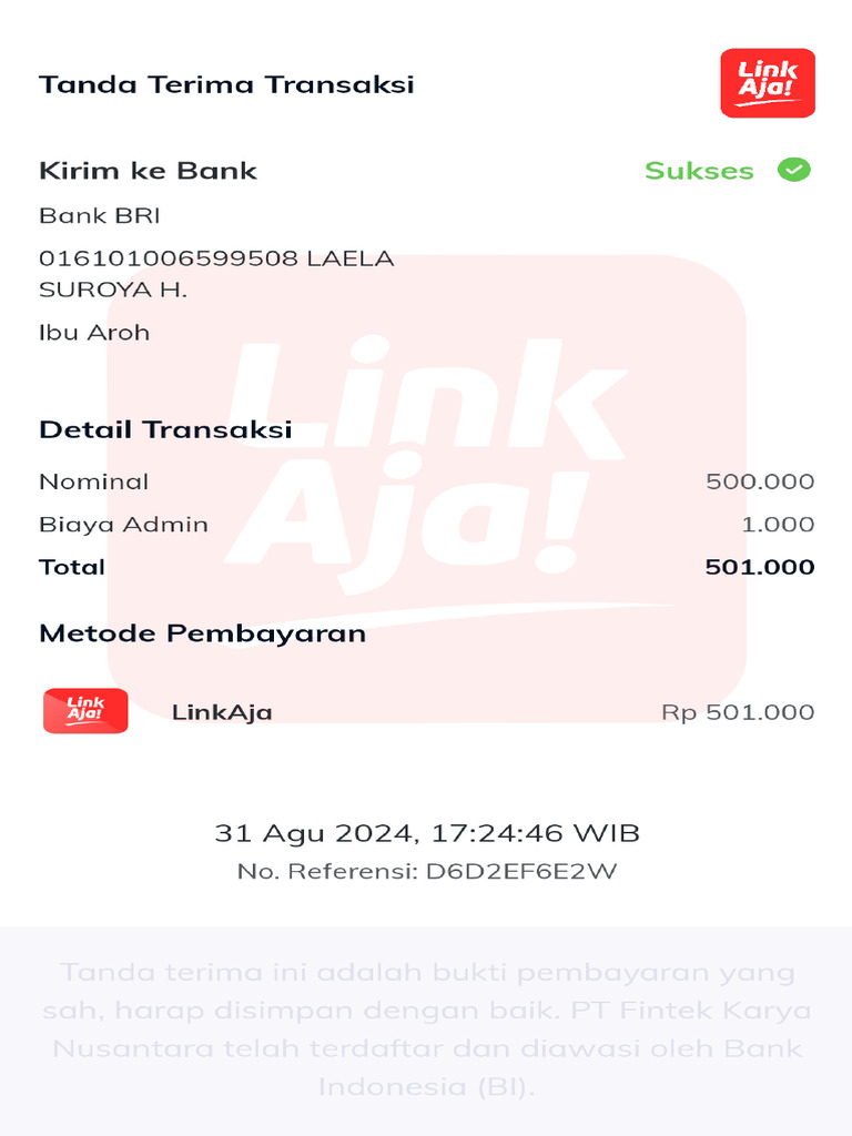 LinkAja RECEIPT 20240831 172540 20240831 172540 | PDF