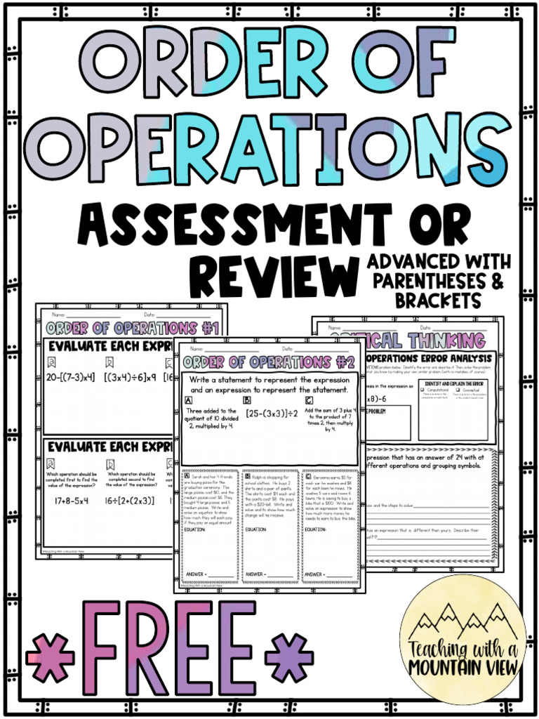 Order of Operations ADVANCED Quiz | PDF