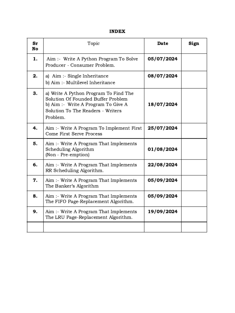 Sycs Operating System Practicals Semester - Iii | PDF