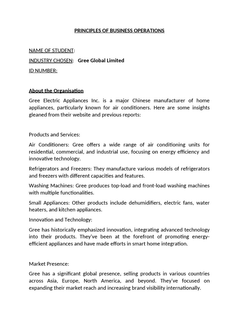 Principles of Business Operations | PDF