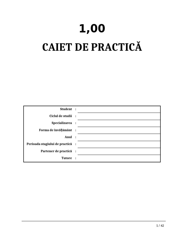 Caiet Practică | PDF