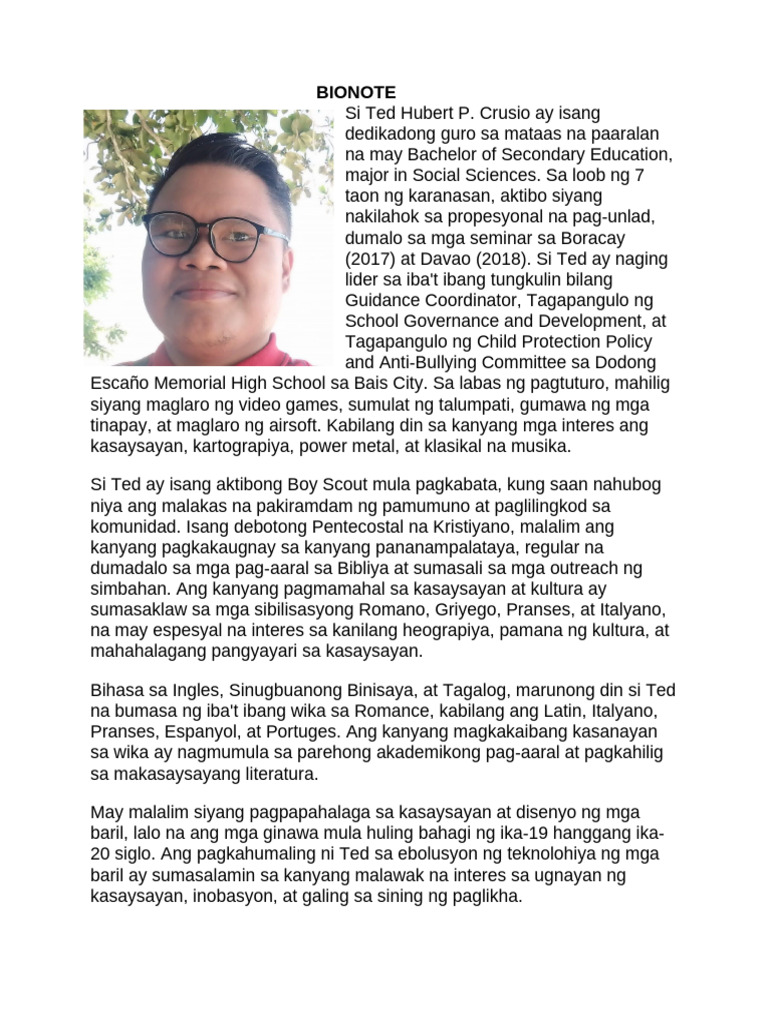 BIONOTE Filipino | PDF