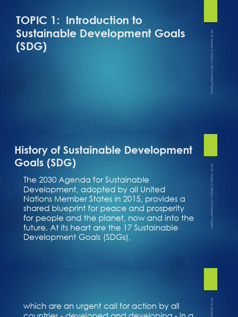 Topic 1 Introduction To Sustainable Development Goals | PDF
