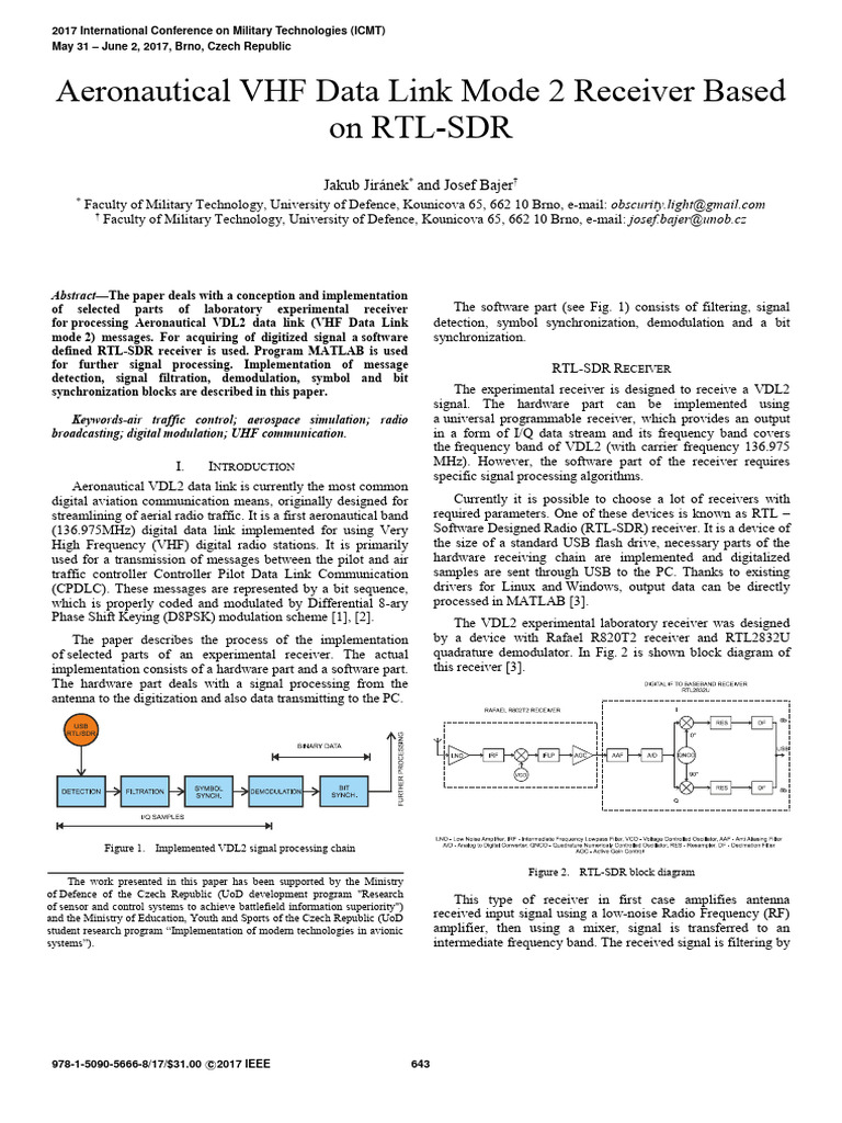 Aeronautical VHF Data Link Mode 2 Receiver Based | PDF
