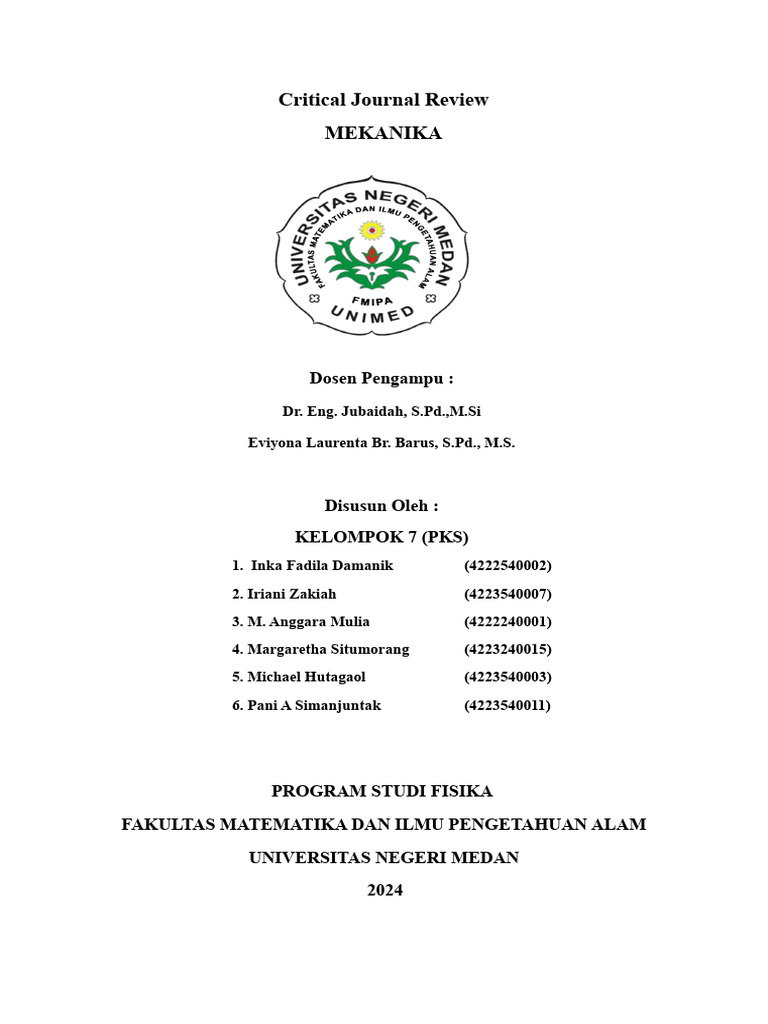 CJR Kelompok7pks Mekanika PSF22B | PDF