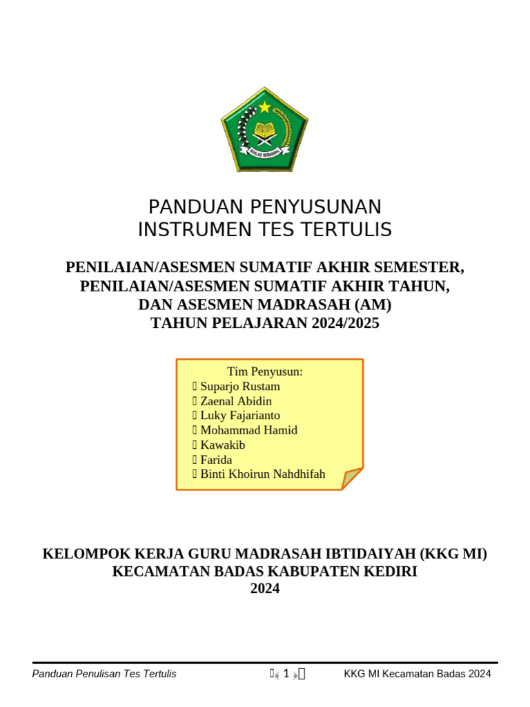 @panduan PAS-PAT ASAS-ASAT 2024 MI Badas Revisi Sep 2024 OK | PDF
