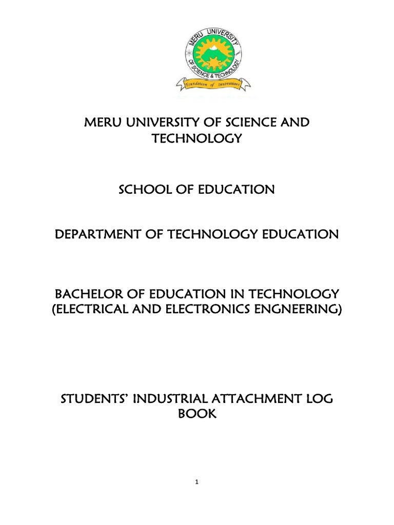 ELECTRICAL ENGINEERING Industrial Attachment Logbook | PDF