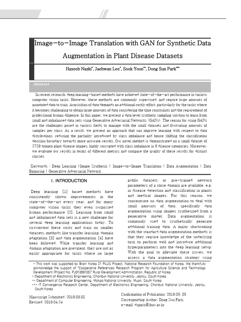 Image-to-Image Translation With GAN For Synthetic Data Augmentation in ... Image-to-Image Translation With GAN For Synthetic Data Augmentation in ...