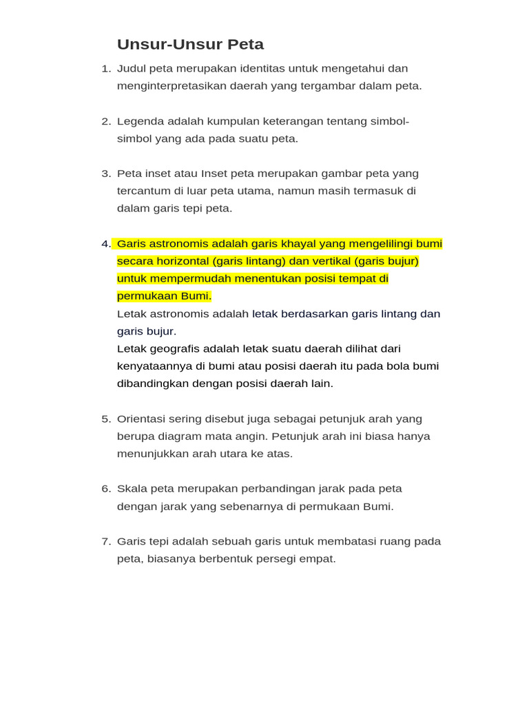 Unsur-Unsur Peta | PDF