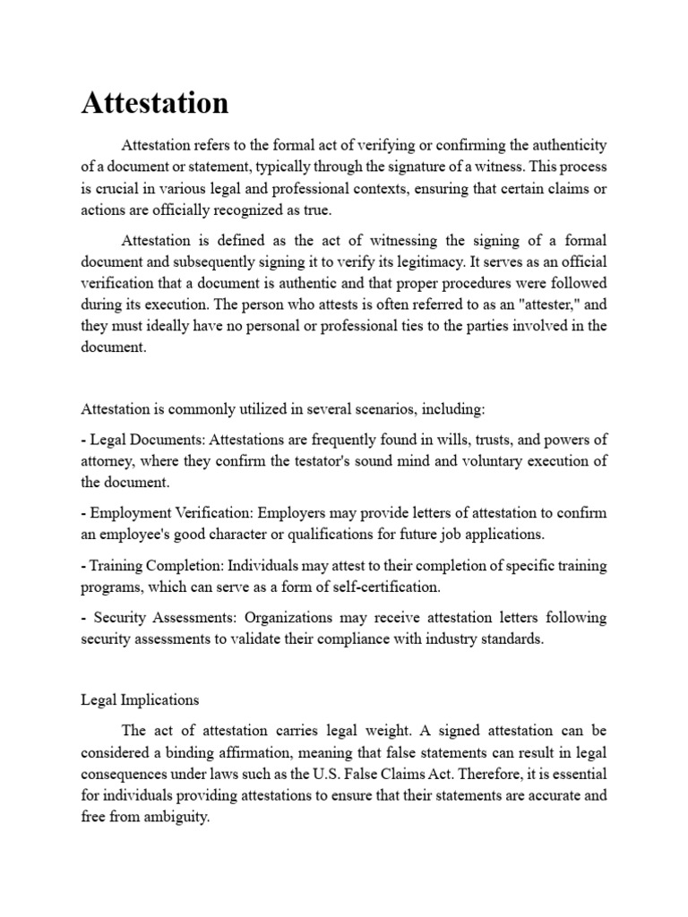 Attestation | PDF