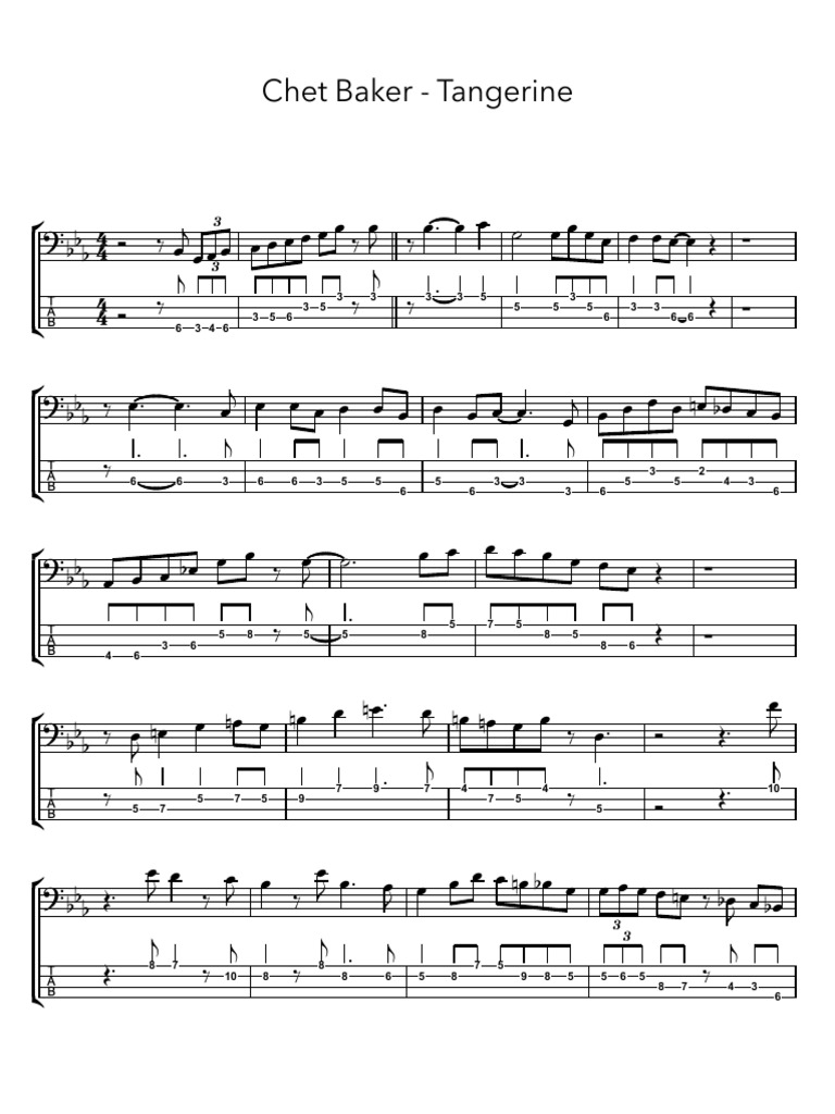 Chet Baker Tangerine | PDF