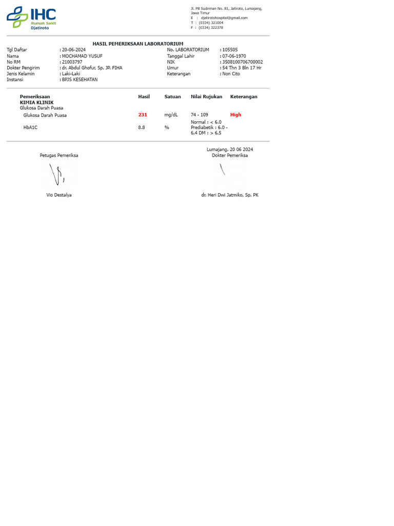 Hba1c Mochammad Yusuf | PDF