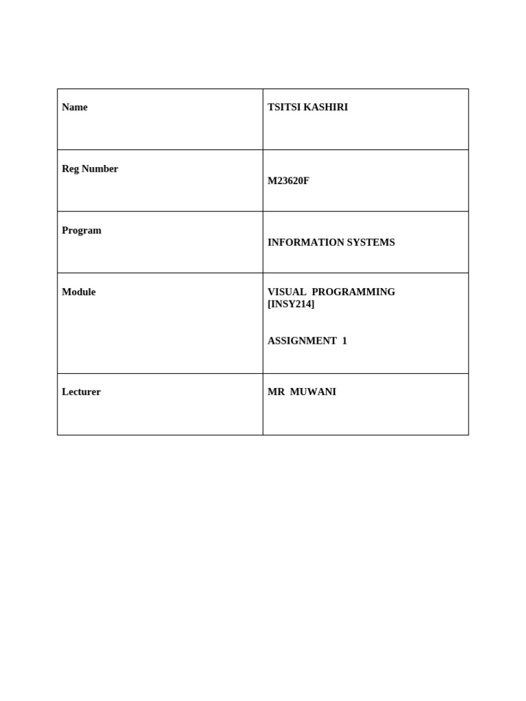 Visual Programming 2.1 | PDF Visual Programming 2.1 | PDF