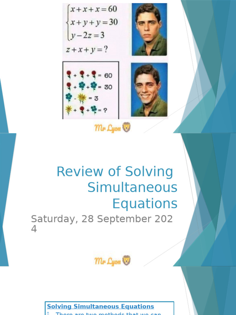 8. Review of Simultaneous Equations | PDF 8. Review of Simultaneous Equations | PDF
