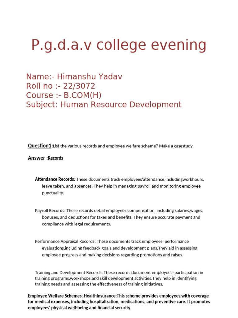 Assignment HRD Word | PDF | Employment | Finance & Money Management