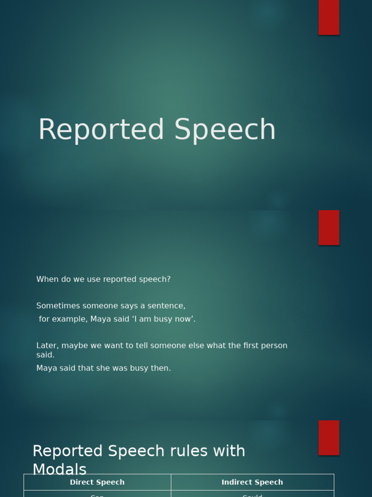 Reported Speech | PDF