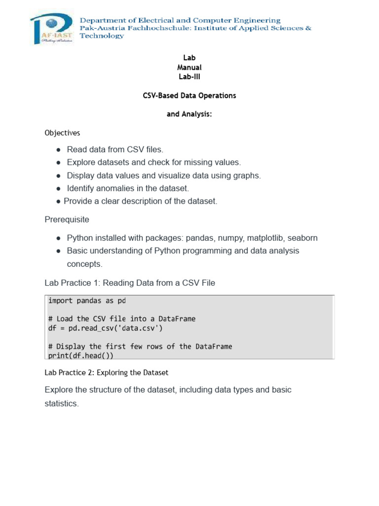 Lab#03 - Explore Dataset and Apply Preprocesing | PDF