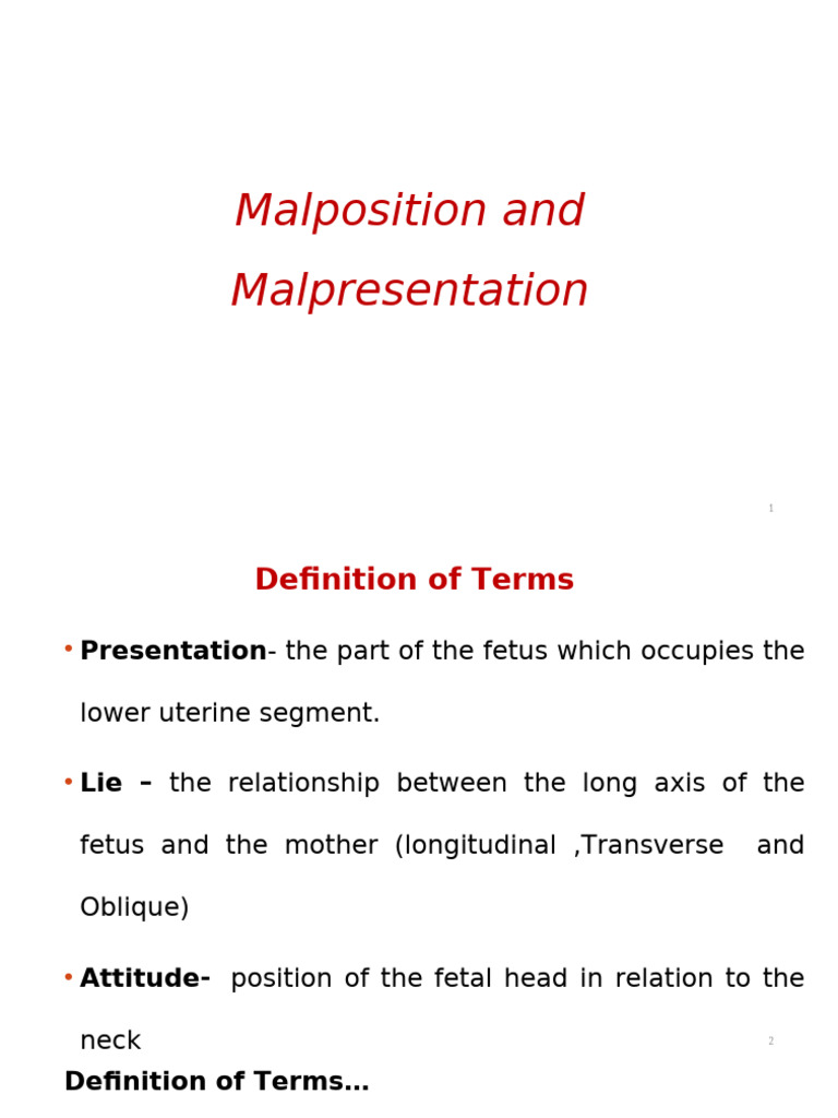 Malpresentation and Malposition | PDF | Childbirth | Wellness