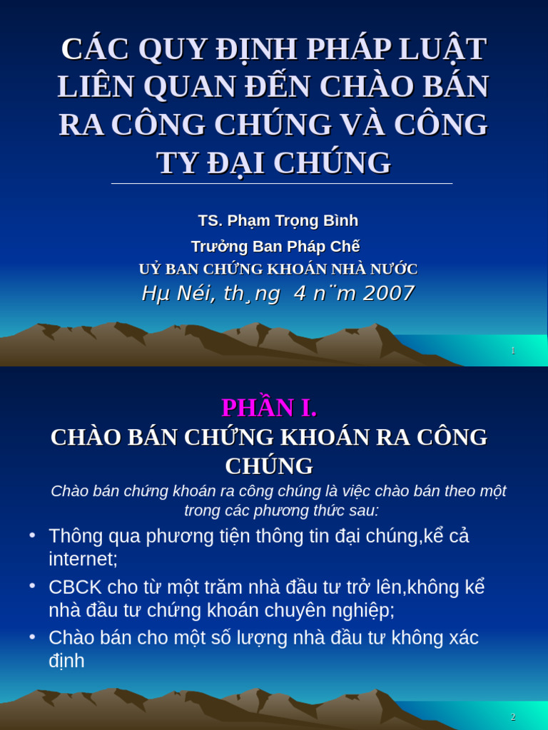 Chao Ban Chung Khoan Ra Cong Chung Va Cong Ty Dai Chung | PDF