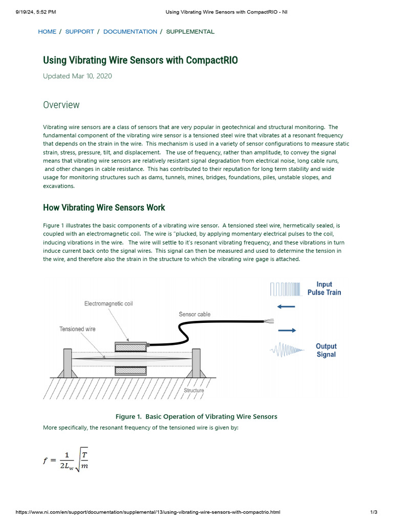 Using Vibrating Wire Sensors With CompactRIO - NI | PDF