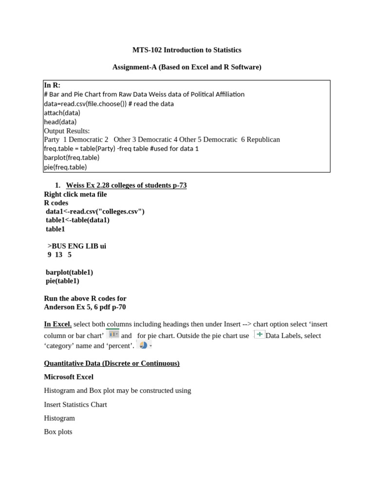 MTS-102 Introduction To Statistics | PDF
