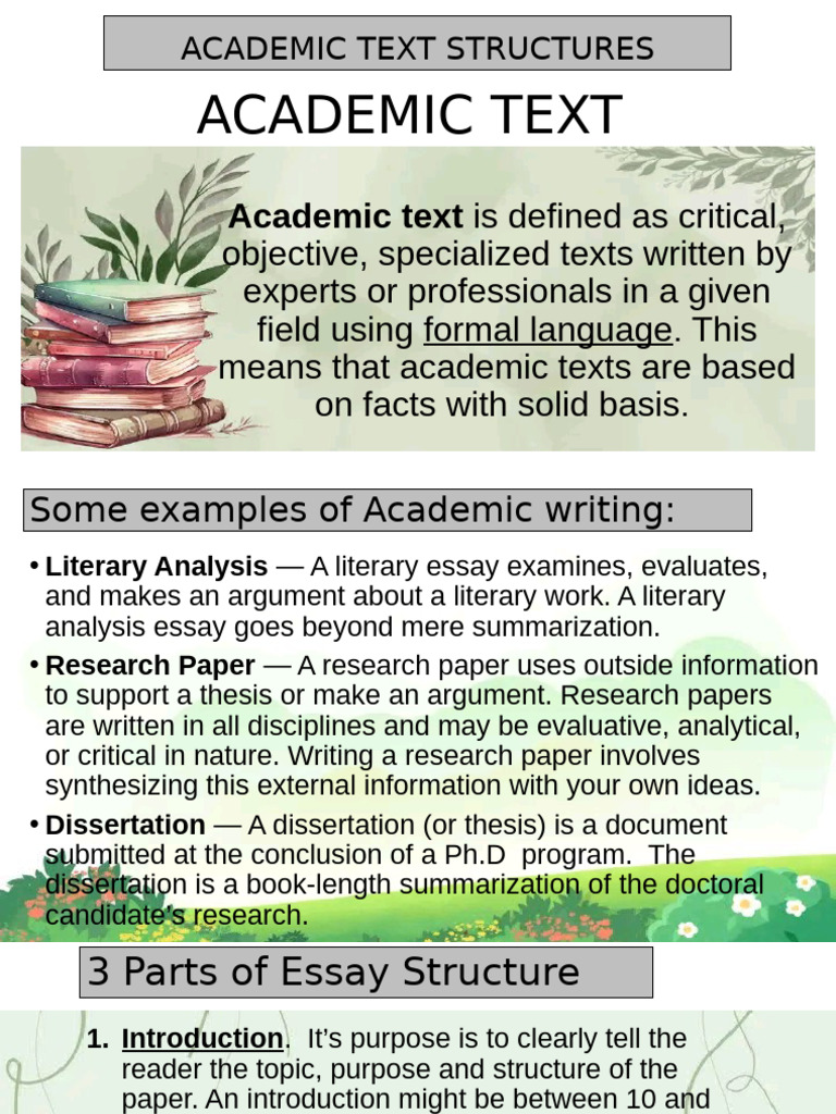 Academic Text Structures | PDF