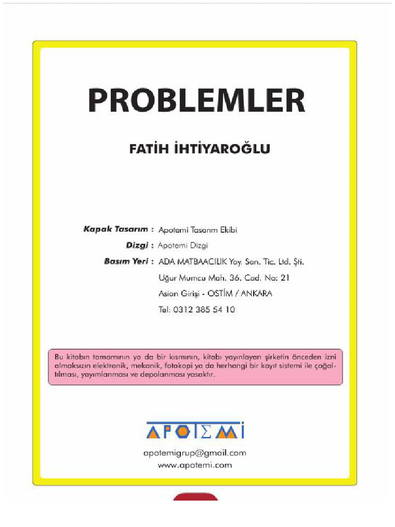 Apotemi̇ Problemler | PDF