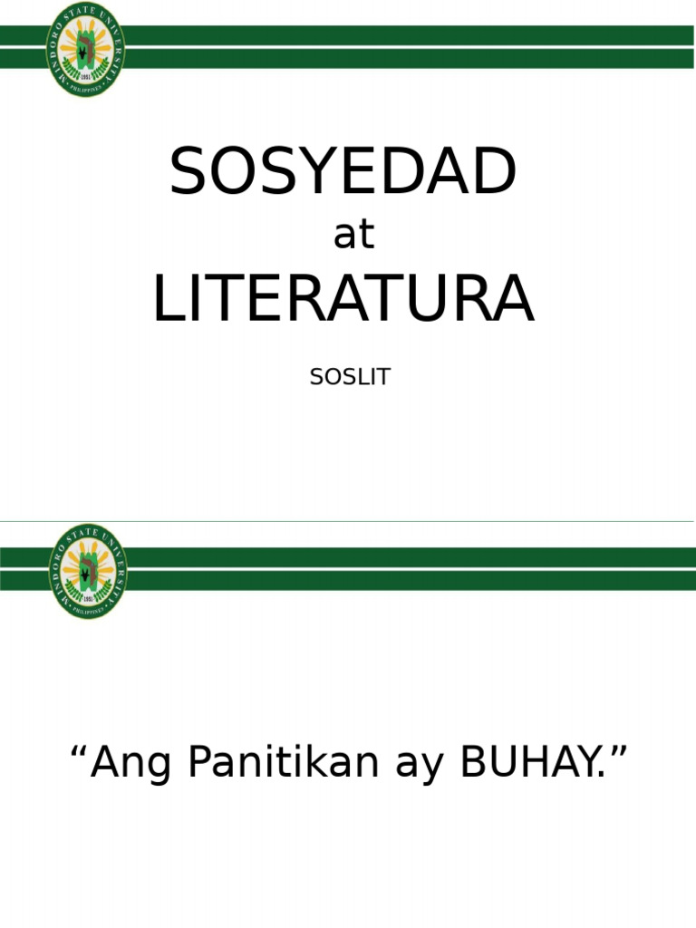 Sos Lit Kahulugan NG Panitikan | PDF