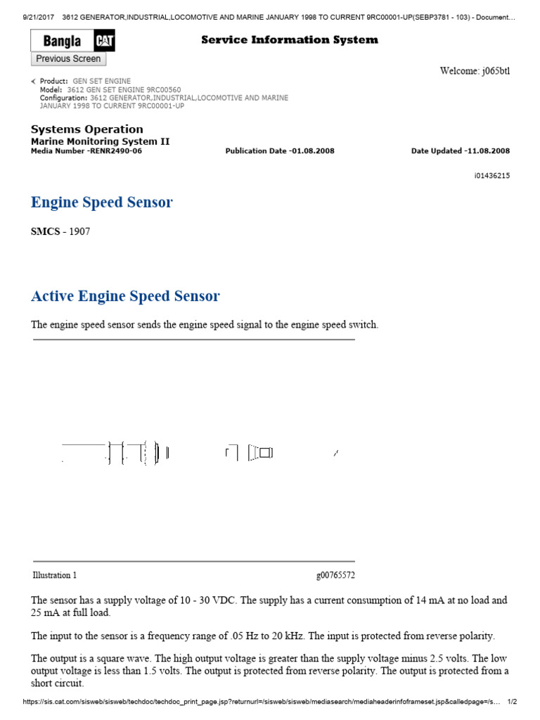 Engine Speed Sensor1 | PDF