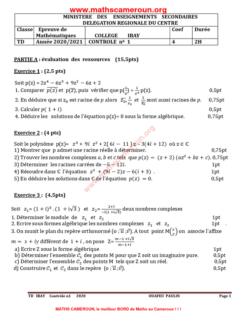 0 TD s1 COL. IBAY 2020-2021 | PDF | Teaching Methods & Materials