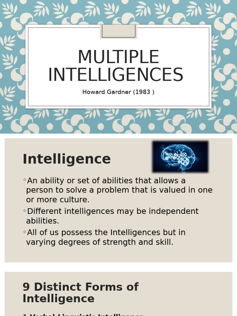 Basmayor Multiple Intelligences | PDF | Intelligence | Career & Growth