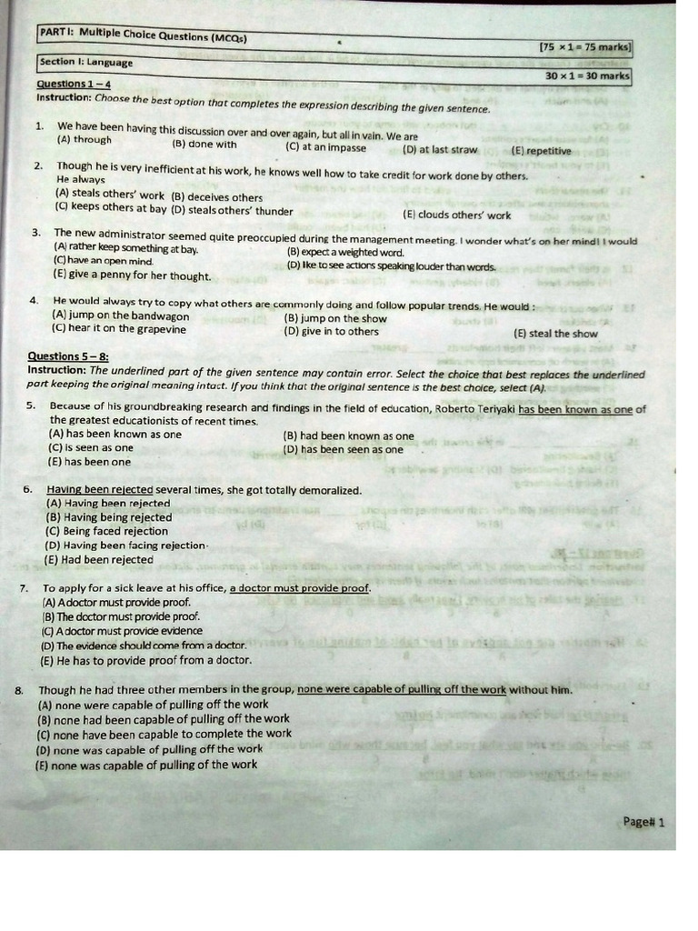 IBA MBA 55th Intake Question Paper | PDF