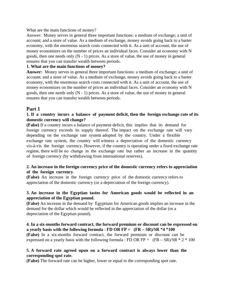 Key Functions of Money Explained | PDF | Exchange Rate | Currency ...