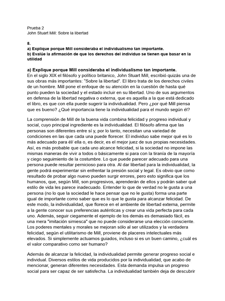 Ejemplo de Prueba 2 de Filosofía IB | PDF