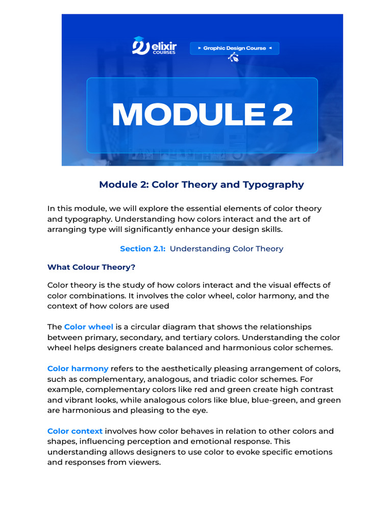 Read This First Module 2 (GDC) | PDF | Typography | Color