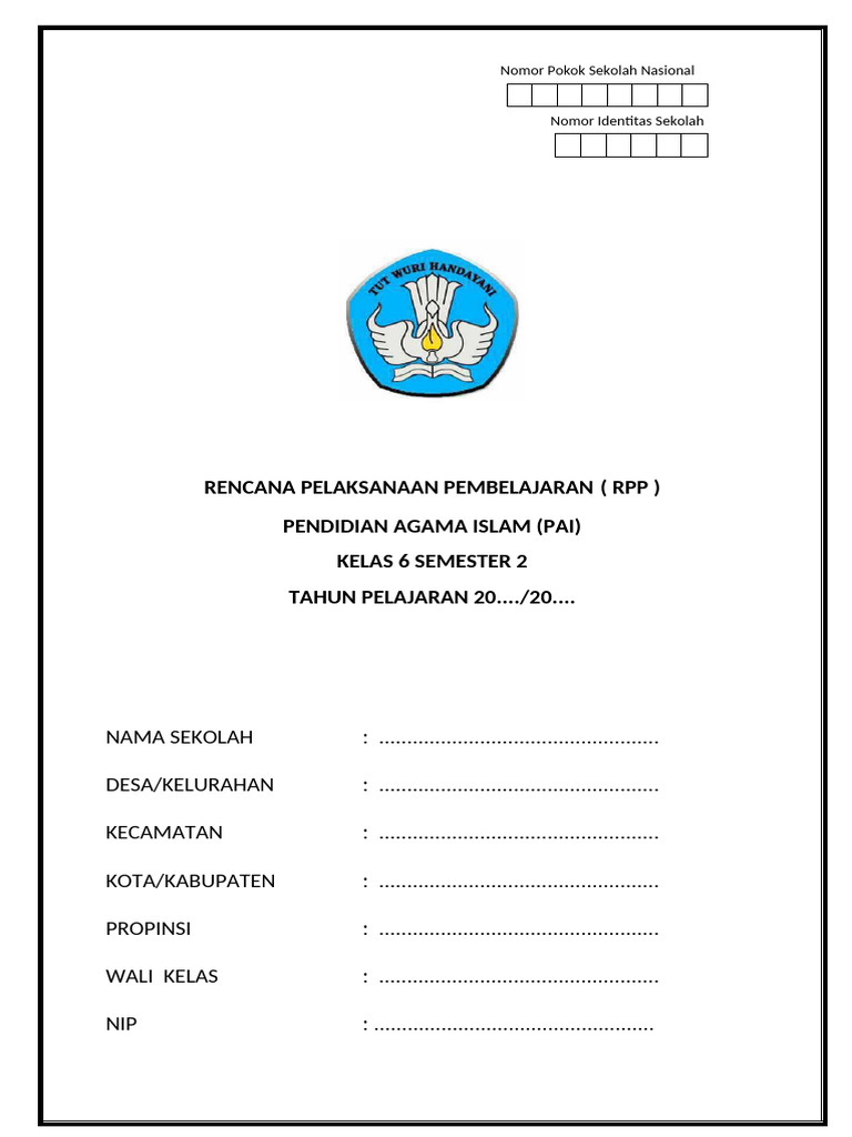 RPP 1 Lembar PAI Kls6 Sem2 | PDF