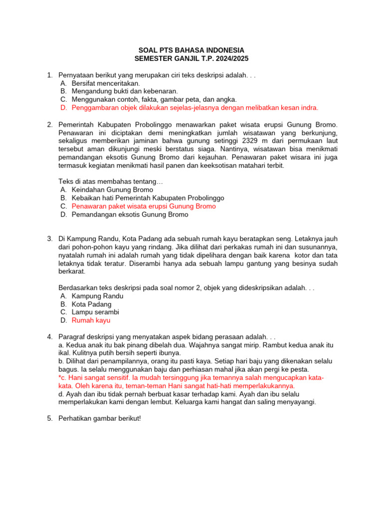 SOAL PTS Kls 7 GANJIL TP 2024 | PDF